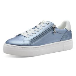 Tamaris Plateausneaker, Freizeitschuh, Halbschuh, Schnürschuh mit gepolstertem Schaftrand hellblau 39 39 Trendiger Sneaker mit seitlichem...