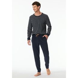 Schiesser Schlafanzug »Casual Nightwear« 2 Stk. tlg., mit Bindekordel 804-nachtblau 50 50 Herren Schlafanzug von Schiesser