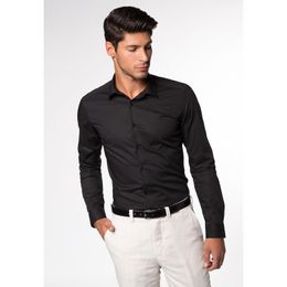 Eterna Langarmhemd »SUPER SLIM« NON IRON (bügelfrei) schwarz 43 - Normalgrößen Normalgrößen 43 Passform laut Hersteller: Super Slim Fit