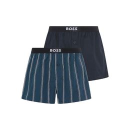 BOSS Pyjamashorts »2P Boxer Shorts EW« mit Logobund Open Blue 480 XXL - N-Gr N-Gr XXL Gemusterte und unifarbene BOSS Pyjama-Shorts