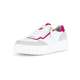 Gabor COMFORT Sneaker »Sneaker Leder« Weiß/Pink 37 37 Absatzhöhe: 15 cm