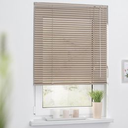LICHTBLICK ORIGINAL Jalousie &raquo;Jalousie Aluminium&laquo; mit Bohren freih&auml;ngend abdunkelnd Braun + Braun + wei&szlig; 130 cm