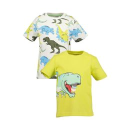 Blue Seven T-Shirt »T-Shirts MARKETPLACE + ONLINE« 2 Stk. tlg. M01 - OFFWHITE + ZITRONE 122 122 2er Pack Jungen-T-Shirts mit Dinosaurier-Motiven