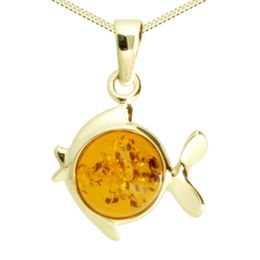 OSTSEE-SCHMUCK Kette mit Anhänger »Kette mit Anhänger Fisch Kette mit Anhänger Fisch« 42cm Funkelnder Goldanhänger aus 333/000er Gold