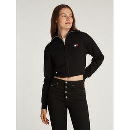 Tommy Jeans Strickjacke »TJW CRP BADGE ZIP THRU CARDIGAN« in Cropped Form Black XS (34) XS (34) Strickjacke von Tommy Jeans