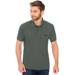 TRIGEMA Poloshirt »Poloshirt DELUXE Piqué« 1 Stk. tlg. khaki-melange L L DELUXE-Piqué-Qualität