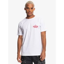 Quiksilver T-Shirt &raquo;x Stranger Things Hellbiscus&laquo; White M M Stoff: Baumwollstoff