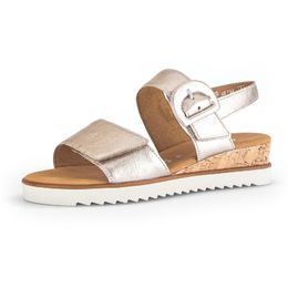 Gabor Keilsandalette &raquo;GENUA&laquo;, Riemchensandale, Sommerschuh, Komfortschuh in Weite G (=weit) goldfarben 39 39 Sandalette mit regulierbaren...