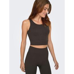 Only Play Damen Only Play Trainingstop &raquo;ONPJAIA LIFE&laquo; Cropped Fit, in feiner Rippstruktur braun S