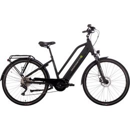 Saxonette Damen SAXONETTE &raquo;Premium Sport (Trapez)&laquo; 10 Gang Kettenschaltung Mittelmotor 250 W Pedelec, Elektrofahrrad f&uuml;r Damen schwarz