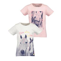 Blue Seven T-Shirt »T-Shirts« 2 Stk. tlg. M01 - WEISS+ROSA 128 128 Wunderbare T-Shirts für kleine Mädchen
