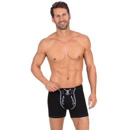 TRIGEMA Boxer »Pants mit Hirsch« 1 Stk. tlg. schwarz S S 95 % Baumwolle, Ringgarn supergekämmt, 5 % Elastan