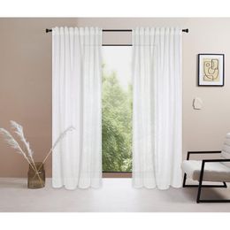 LeGer Home by Lena Gercke Gardine »Marusha« Multifunktionsband 1 Stk. tlg. 1 Schal, Leinenoptik, gewebt, verschiedene Größen offwhite Obermaterial:...
