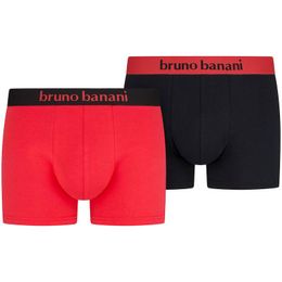 Bruno Banani Boxer »Flowing« 2er Pack, mit kontrastreichem Logobund rubinrot-schwarz XL (7) XL (7) Herrenshort von Bruno Banani