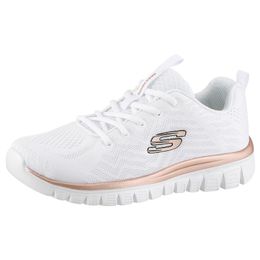 Skechers Sneaker »Graceful - Get Connected« Freizeitschuh, Halbschuh, Schnürschuh für die Maschinenwäsche geeignet weiß-roségoldfarben 35 35...