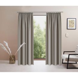 my home Vorhang &raquo;Raja, Gardinen mit Kr&auml;uselband, Vorh&auml;nge Wohnzimmer&laquo; Kr&auml;uselband 2 Stk. tlg. 2er-Set, Bestseller, einfarbig, modern, pflegeleicht,...