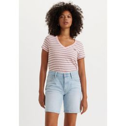 Levi's LEVI'S V-Shirt »PERFECT VNECK« mit Mini-Batwing-Logostickerei COOL STRIPE CHALK PI S (36) S (36) T-Shirt mit V-Aussschnitt von Levi's