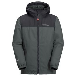 Jack Wolfskin 3-in-1-Funktionsjacke &raquo;SNOWCURL 3IN1 JACKET K&laquo; mit Kapuze slate-green 128 128 Taftgef&uuml;tterte &Auml;rmel