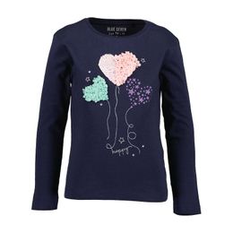 Blue Seven Langarmshirt »Mädchen Langarmshirt« 1 Stk. tlg. 564 - ULTRAMARIN 128 128 Niedliches Mädchen Langarmshirt mit Glitzer