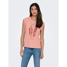 Only Kurzarmshirt »FEEL/FEATHERS TOP BOX CS JRS« Blush Print:FEEL2 XL XL Trendiger Druck als Blickfang – ideal für Freizeitoutfits