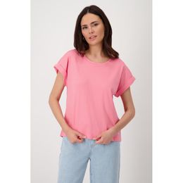 monari Rundhalsshirt &raquo;Shirt Basic Pima uni&laquo; mit &Auml;rmelaufschlag coral pink 40 40 Sch&ouml;nes Basic Shirt von monari