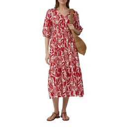 s.Oliver Sommerkleid Ohne Taschen mit All-Over Print und V-Ausschnitt CHILLI PEPPER AOP 36 - N-Gr N-Gr 36 Midi-Kleid von s.Oliver Red Label