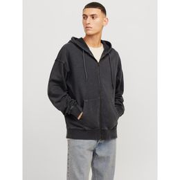 Jack & Jones Jack & Jones Damen Kapuzensweatjacke &raquo;JJECHARGE Hoodie mit Kapuze, Kordelzug und Taschen&laquo; unifarben, modisch, loose fit, Baumwolle, Kapuze grau XL