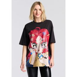 HUGO BLUE Print-Shirt »Oversized Tee« im Anime Design Black 002 L (40) L (40) Locker geschnittenes T-Shirt von HUGO Blue