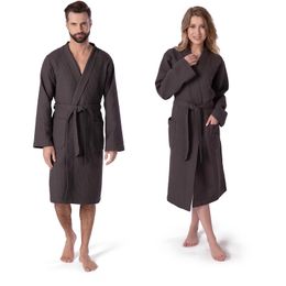 Möve MÖVE Kimono »Homewear, ideal für Sauna & Spa, Hotelbademantel, Morgenmantel« 1 Stk. tlg., Piquée-Oberfläche grafit L Länge: 110 cm...
