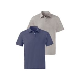 John Devin Poloshirt »mit Slub-Garn Struktur« Packung, 2er-Pack, 2 Stk. tlg. aus leichter, strukturierter Baumwollqualität - im 2er-Sparpack blau /...