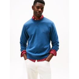 Tommy Hilfiger Sweatshirt »ESS SEASONAL FLEECE CREWNECK mit Rundhals und Stickerei« unifarben, casual, regular fit, Baumwollmix, Rundhals Aegean...