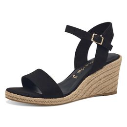 Tamaris Keilsandalette, Sommerschuh, Sandale, Keilabsatz, mit verstellbarem Riemchen schwarz 35 35 Sommerliche Keilsandalette in veganer Verarbeitung