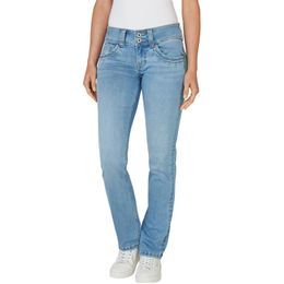 Pepe Jeans Straight-Jeans »GEN« in Baumwoll-Qualtät mit geradem Bein und Doppel-Knopf-Bund light blue used 30 - Länge 30 Länge 30 30 Jeans GEN von...