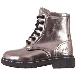Kappa Schnürboots mit praktischem Reißverschluss an der Schuhinnenseite silver-black 34 34 Modischer Schnürstiefel von Kappa für Kids