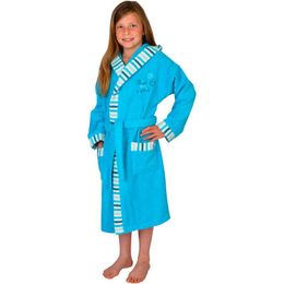 Wörner WÖRNER Kinderbademantel »Smile aqua« 1 Stk. tlg., mit Stickerei, mit Taschen, maschinenwaschbar, trocknergeeignet aqua 128 Länge: 80 cm...