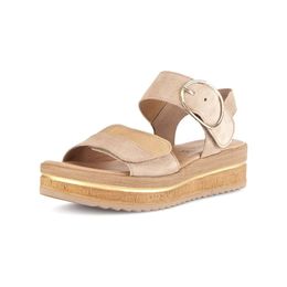 Gabor Keilsandalette »Sandalen Veloursleder/Textil« Caramel 38 38 Verschluss: Klettverschluss
