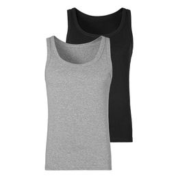 H.I.S. H.I.S Tanktop Packung, 2 Stk. tlg. schlichtes Basic, auch zum Unterziehen grau-meliert, schwarz S S H.I.S Tanktop im Doppelpack