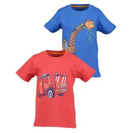 Blue Seven T-Shirt »Jungen T-Shirts« 2 Stk. tlg. M01 - HL ROT+BLAU 110 110 T-Shirts mit großen Frontdrucken