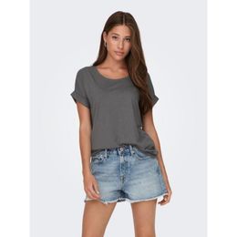 Only T-Shirt &raquo;ONLMOSTER &ndash; Kurzarmshirt mit Aufschlag und klassischem Look&laquo; unifarben, casual, regular fit, Viskosemischung, Rundhals Plum Kitten S...