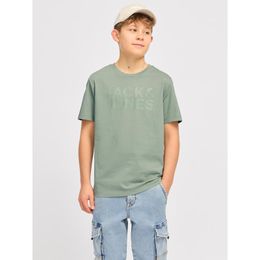 Jack & Jones JACK & JONES JUNIOR Rundhalsshirt &raquo;JJECORP stylisch, atmungsaktiv, pflegeleicht&laquo; bedruckt, casual, regular fit, Jersey, Rundhals Iceberg Green 128...