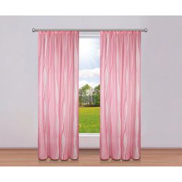 my home Gardine »Dimona« Kräuselband 2 Stk. tlg. 2er-Set, transparent, Voile, Polyester rosé Obermaterial: 100% Polyester 175 cm