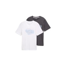 Tom Tailor T-Shirt Packung, 2 Stk. tlg. mit Frontprint tarmac grey L L T-Shirts im 2er-Pack von Tom Tailor