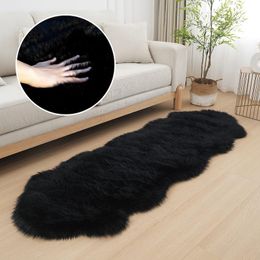 my home Fellteppich &raquo;Dena Teppiche, Fellform, waschbar&laquo; fellf&ouml;rmig 60 mm H&ouml;he Kunstfell, weich, Uni-Farben, Wohnzimmer, Schlafzimmer, Esszimmer...