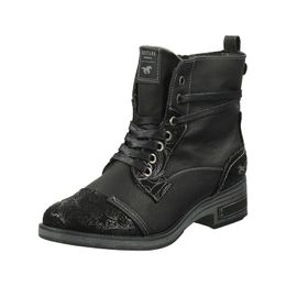 Mustang Shoes Schnürstiefelette »Stiefelette Lederimitat« Schwarz 38 38 Verschluss: Schnürung