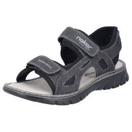 Rieker Trekkingsandale, Sommerschuh, Outdoorsandale, Freizeitsandale, mit weichem Futter grau-schwarz 44 44 Sandale mit gepolstertem Fersenriemchen