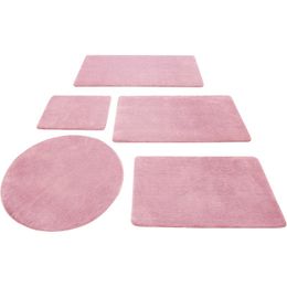Wecon home Basics Badematte &raquo;Joris&laquo; H&ouml;he 20 mm rutschhemmend beschichtet strapazierf&auml;hig waschbar, viele Gr&ouml;&szlig;en, Badezimmerteppich, uni rosa Polyester