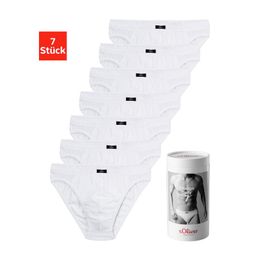 s.Oliver Slip »Herren Unterhose« Dose, 7 Stk. tlg., Wochenration in einer Dose weiß S - 7 Stk. 7 Stk. S s.Oliver 7 Slips in einer praktischen Dose