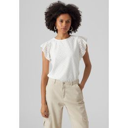 Véro Moda VERO MODA Rundhalsshirt »VMTASSA SL FRILL TOP NOOS« snow white XS XS Rundhalsshirt mit Kurzarm: ideal für Sommer und Freizeitaktivitäten