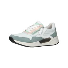Gabor Sneaker &raquo;Sneaker Veloursleder/Textil&laquo; Wei&szlig;/Gr&uuml;n 40 40 Verschluss: Schn&uuml;rung