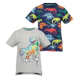 Blue Seven T-Shirt »Jungen T-Shirts« 2 Stk. tlg. M01 - NEBEL+DK BLAU 116 116 Tolle Jungen T-Shirts mit Dino-Drucken